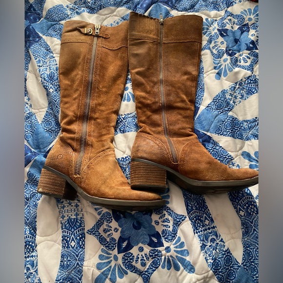 Born | Shoes | Born Womens 7 Tan Brown Suede Poly Knee High Boots ...